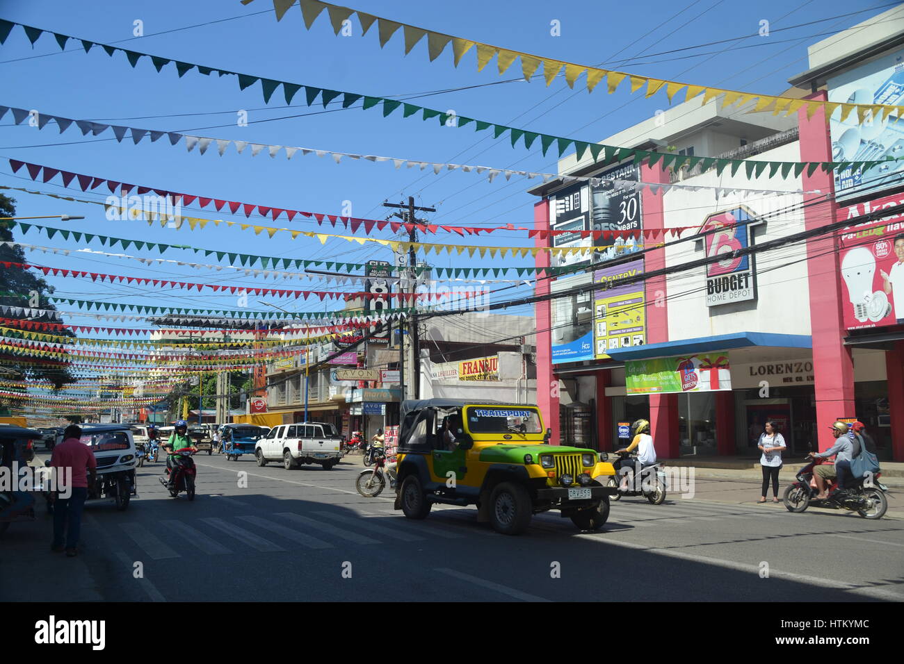 Street in Puerto Princesa, capital of Palawan island in Philippines is ...