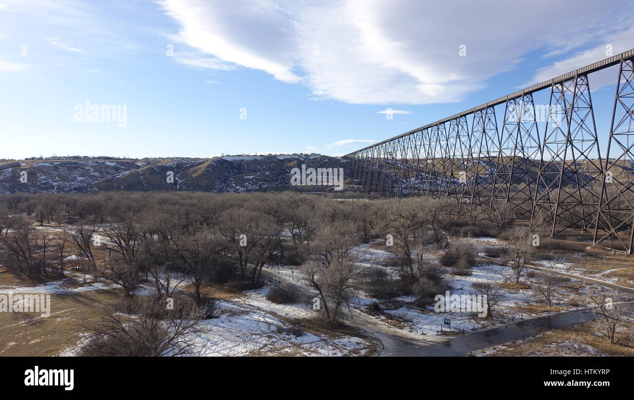 Indian Battle Ground Lethbridge, AB, Canada Winter scene looking at ...