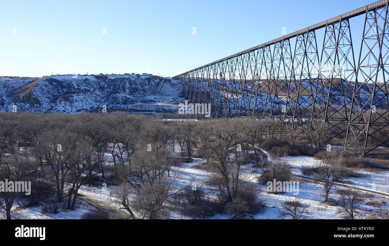 Indian Battle Ground Lethbridge, AB, Canada Winter scene looking at ...