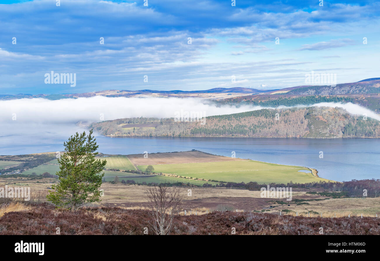 STRUIE HILL VIEW IN MARCH WITH CLOUD INVERSION AND MORNING MISTS ...