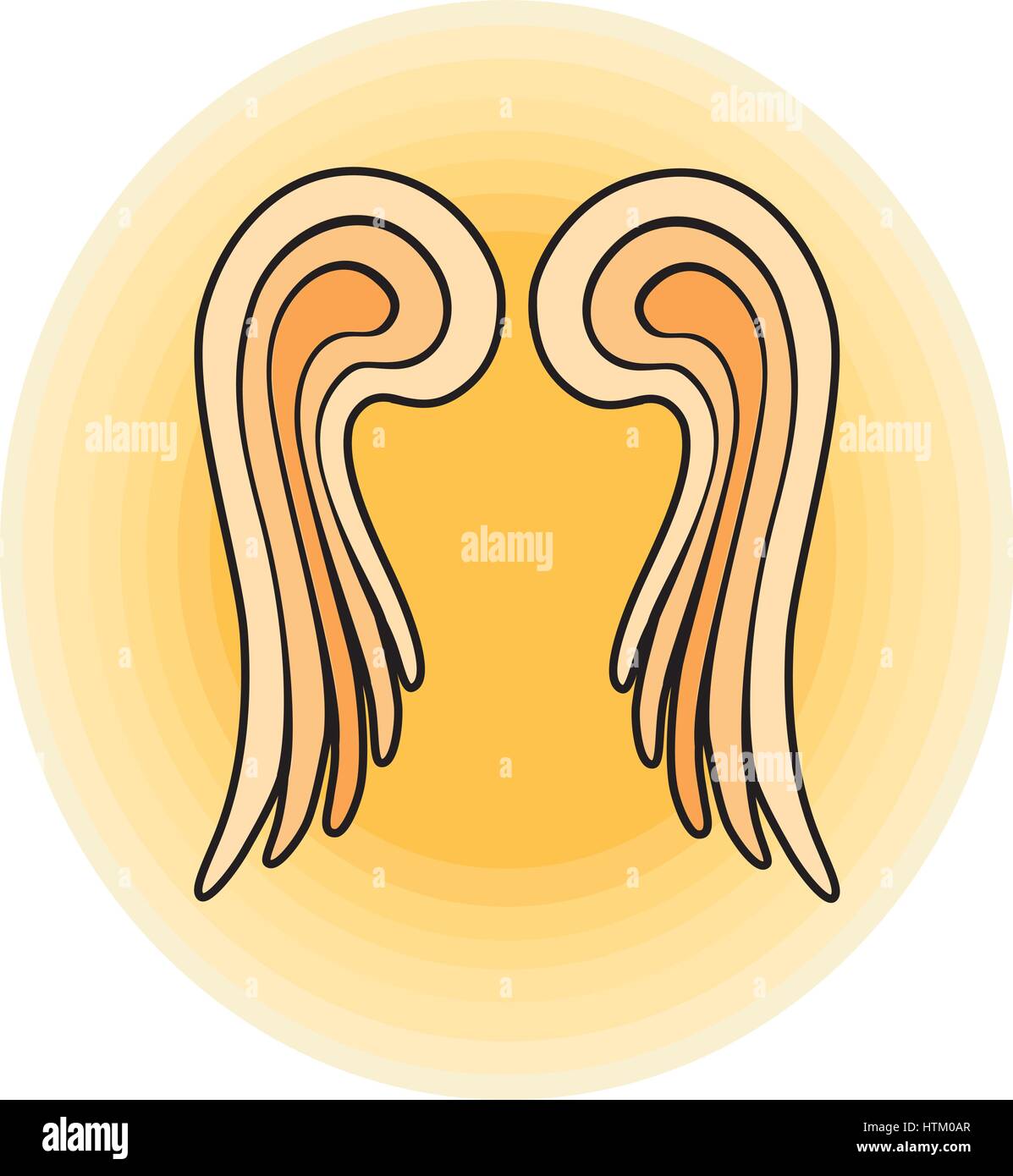 Wings. Angel sign outline vector illustration Stock Vector Image & Art ...