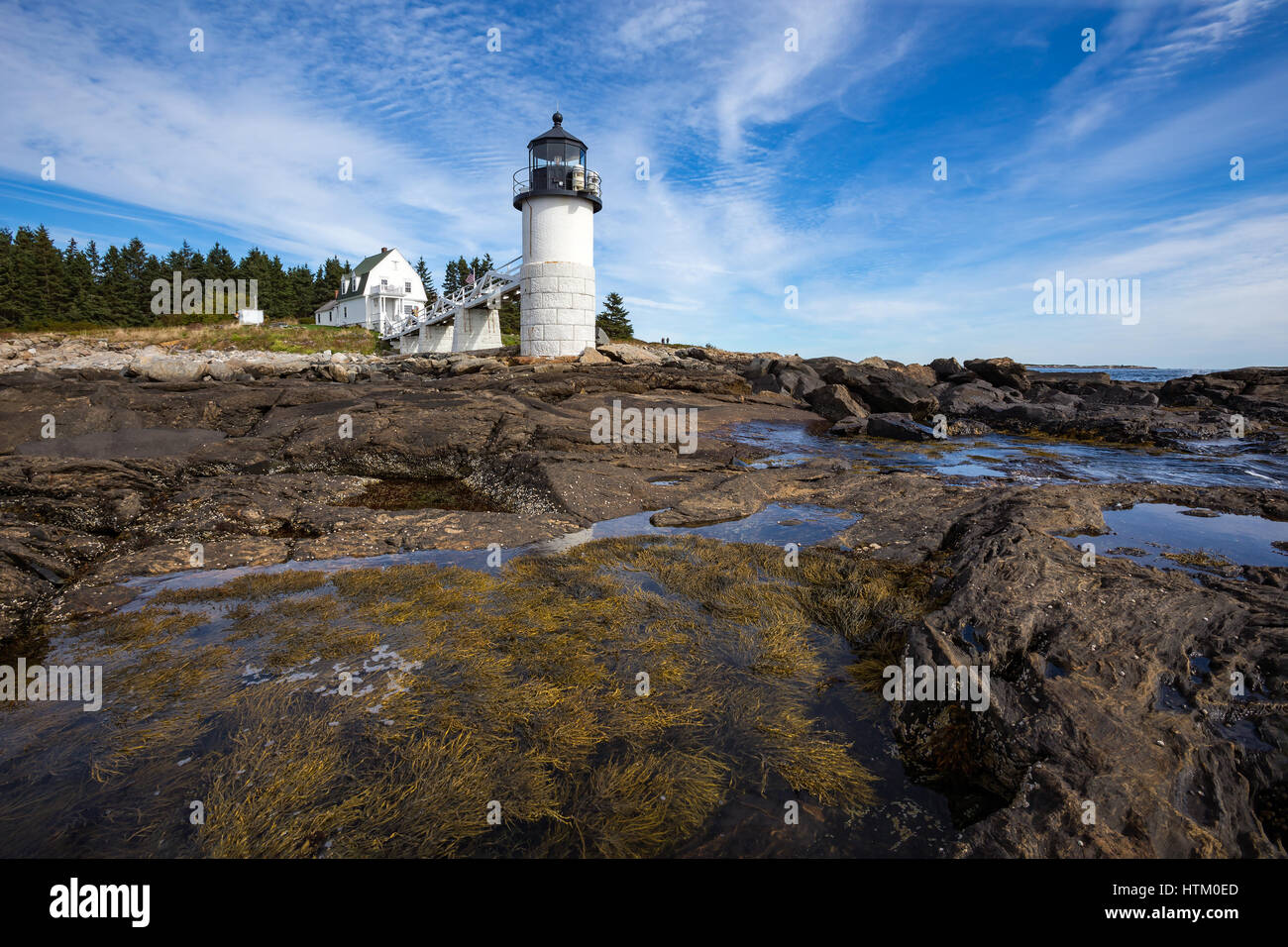 Marshall Point lighthouse in Port Clyde, Maine. This lighthouse is ...