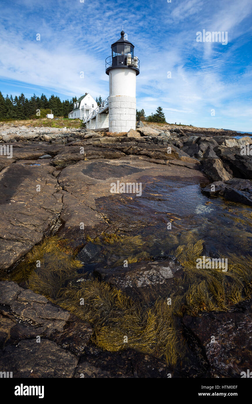 Marshall Point lighthouse in Port Clyde, Maine. This lighthouse is ...