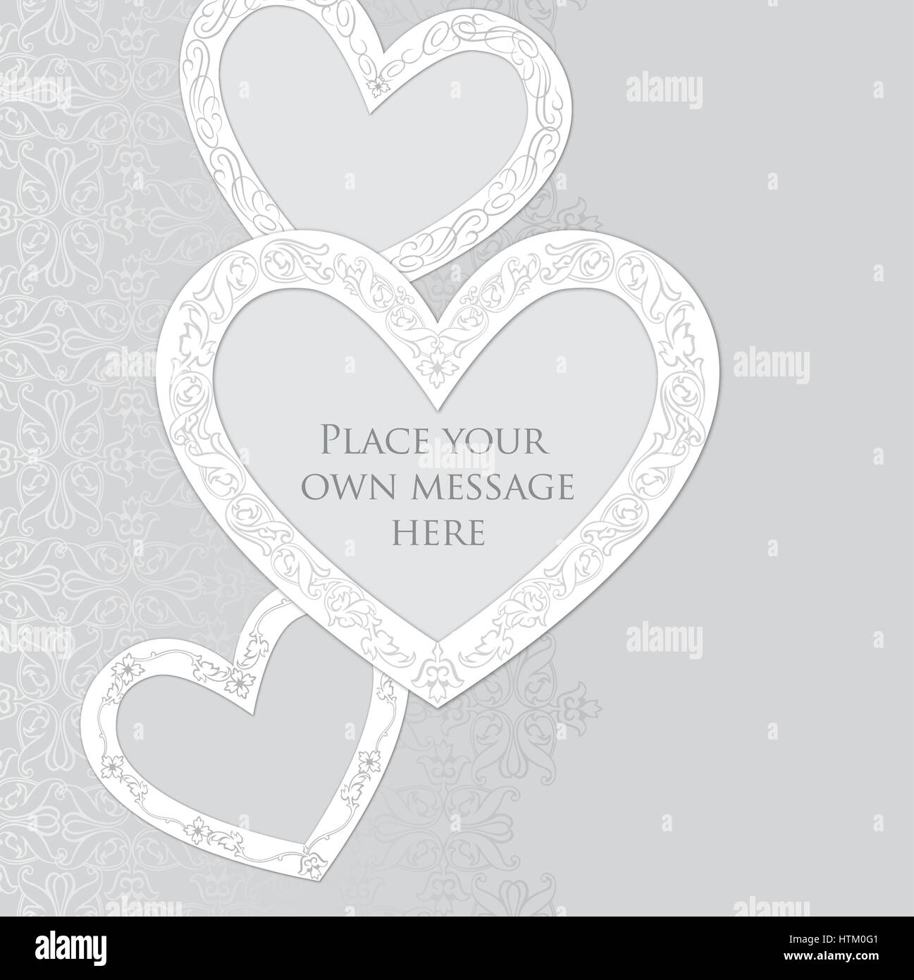 Love hearts holiday background greeting card. Romantic date frame Stock ...