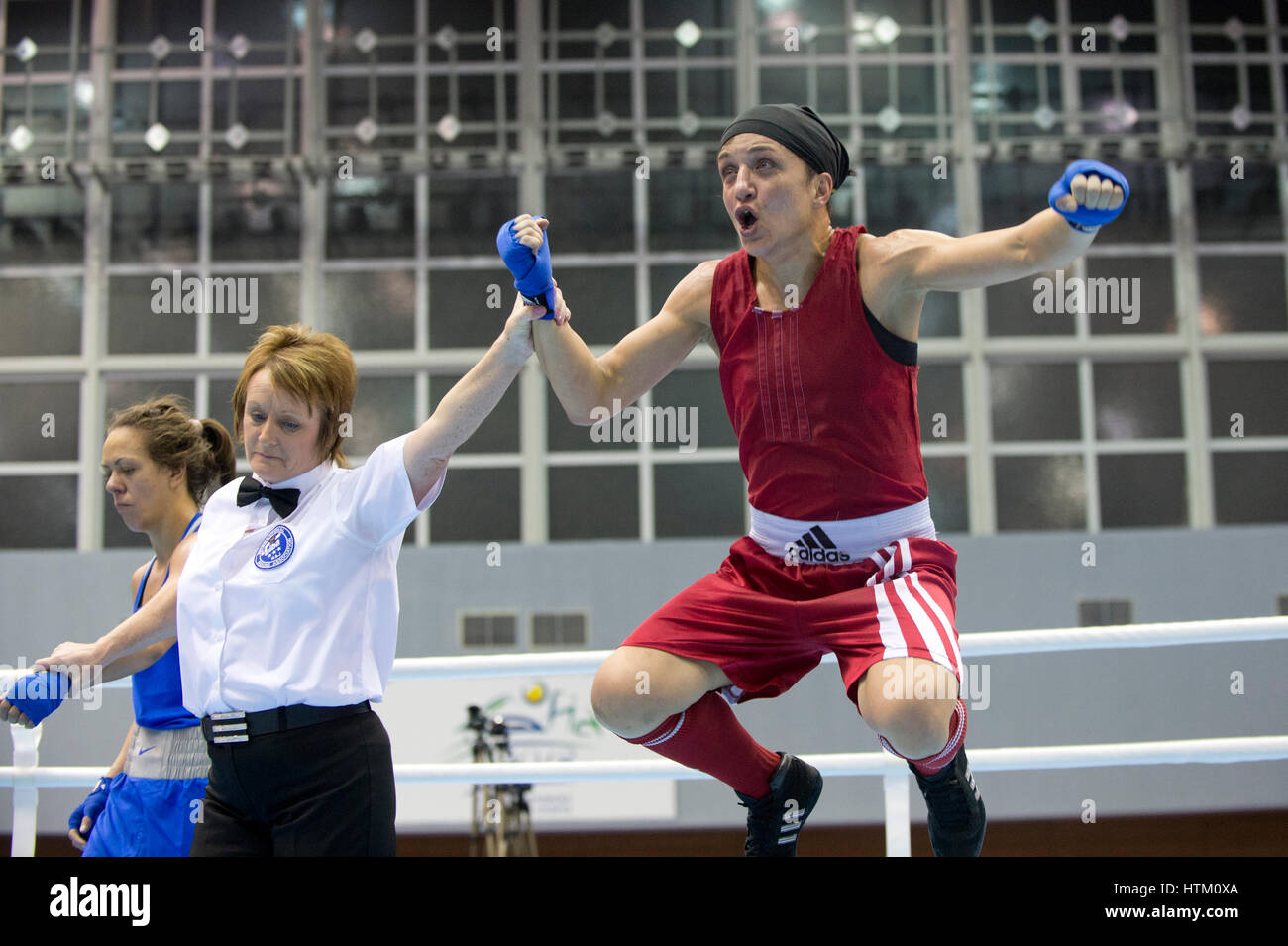 November 22, 2016: Bulgaria's Denitsa Eliseeva (RED) during the EUBC ...