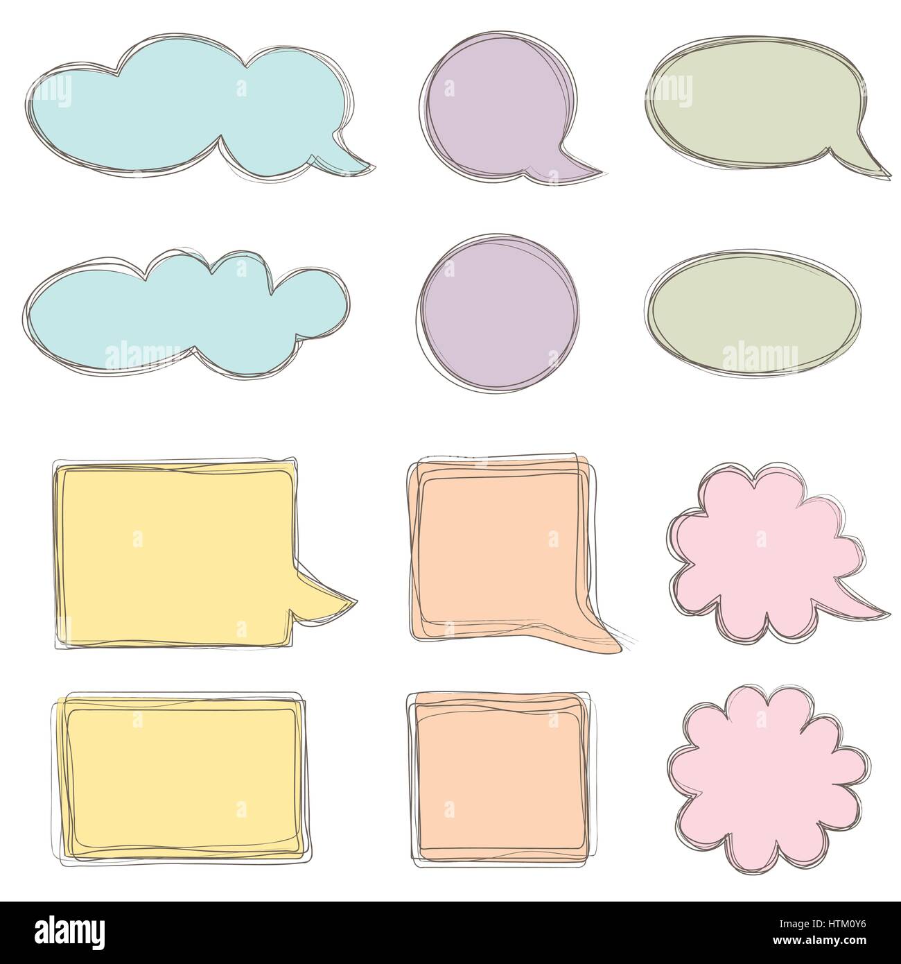 Speech bubble set. Chat icon. Paper sheet for note frame elements Stock ...