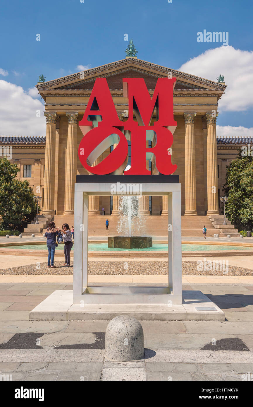 AMOR sculpture by Robert Indiana, on the steps of the Philadelphia ...