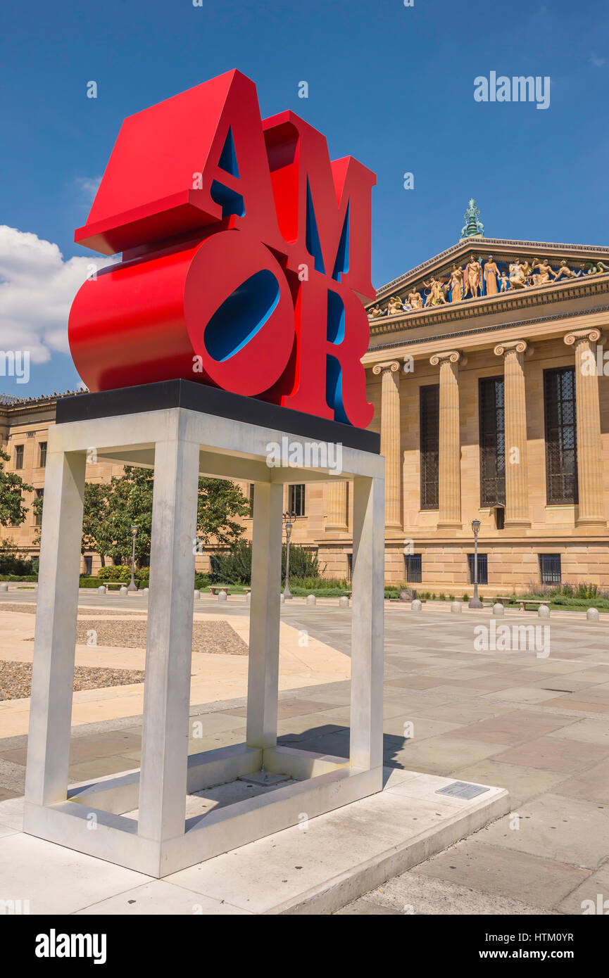 AMOR sculpture by Robert Indiana, on the steps of the Philadelphia ...