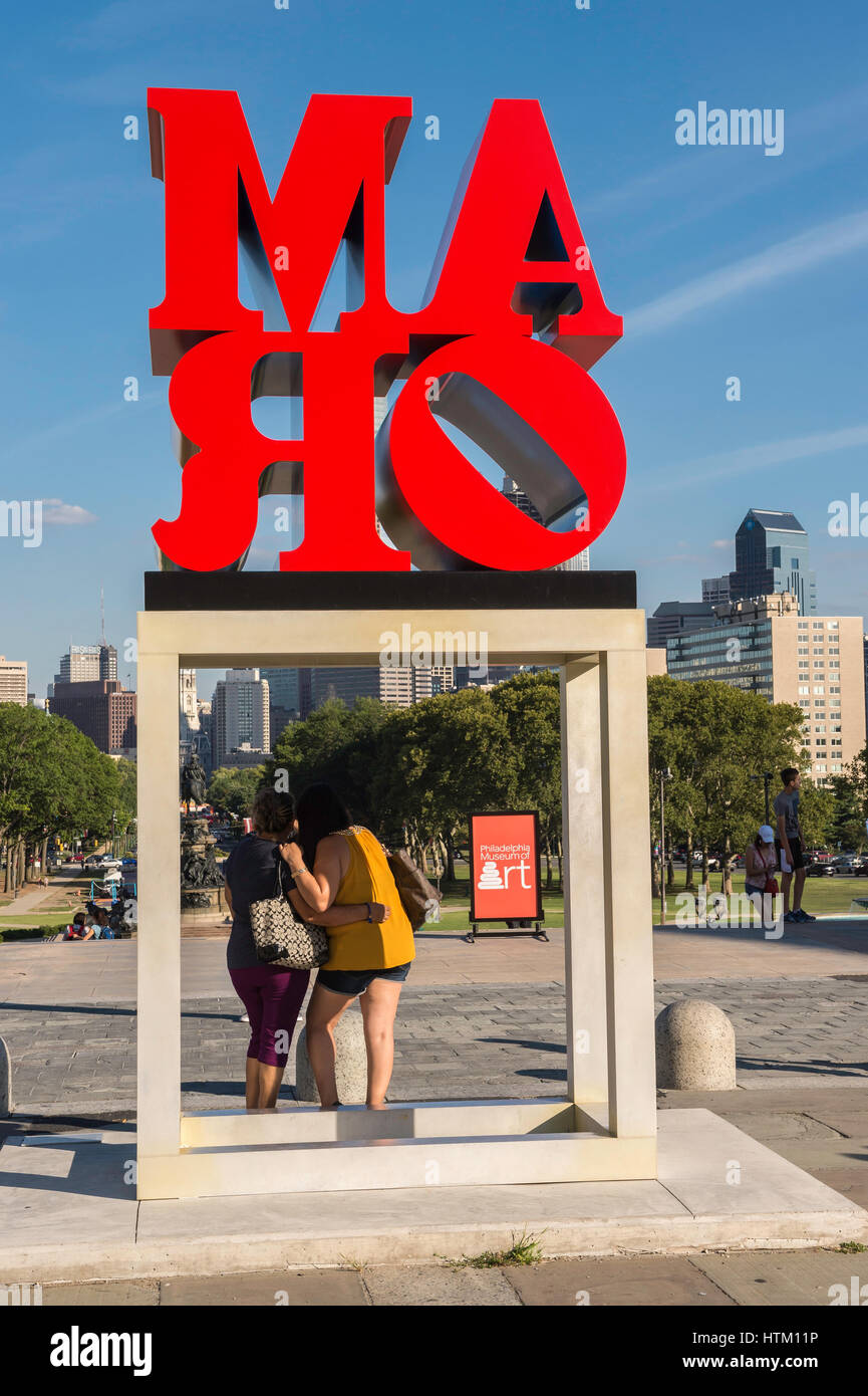 AMOR sculpture by Robert Indiana, on the steps of the Philadelphia ...