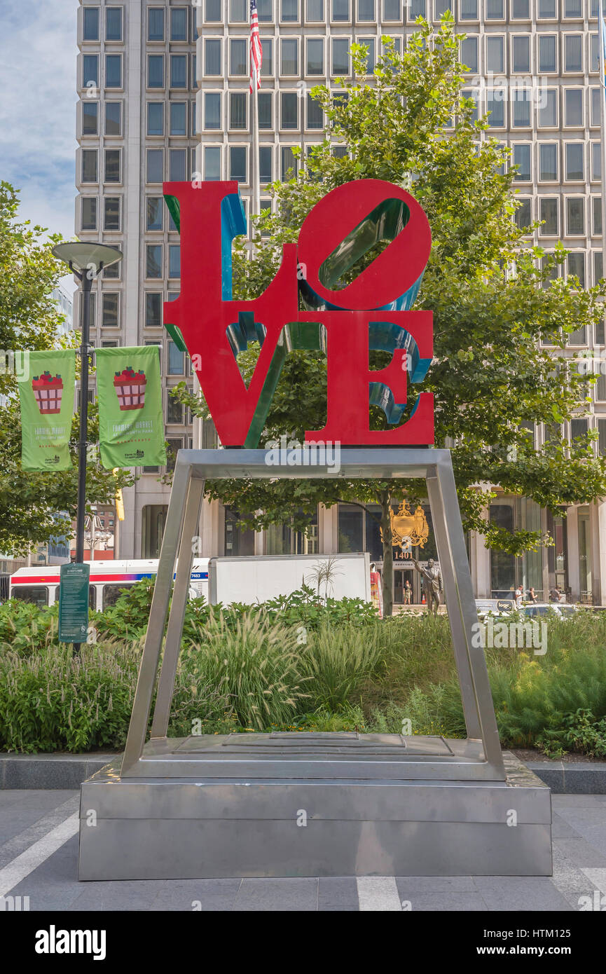 LOVE Sculpture, art piece, City Hall, Philadelphia, Pennsylvania, USA ...
