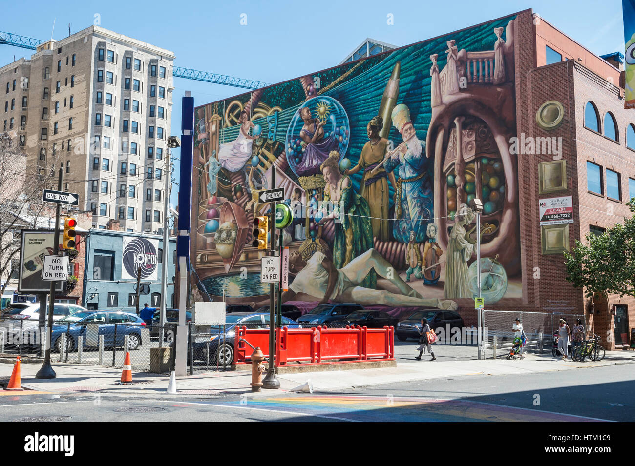 Philadelphia Muses, mural by Meg Saligman, 13th and Locust Streets ...