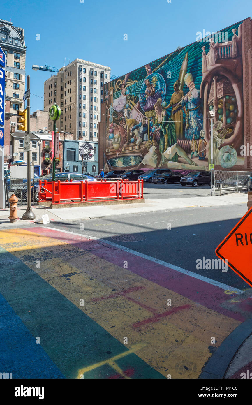 Philadelphia Muses, mural by Meg Saligman, 13th and Locust Streets ...