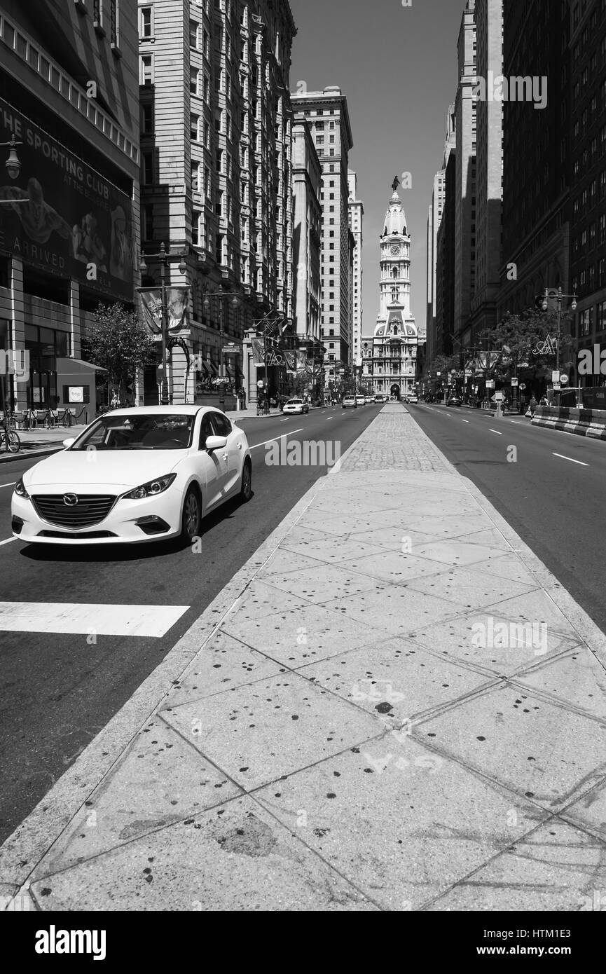 Philadelphia City Hall, from Broad Street, Philadelphia, Pennsylvania ...