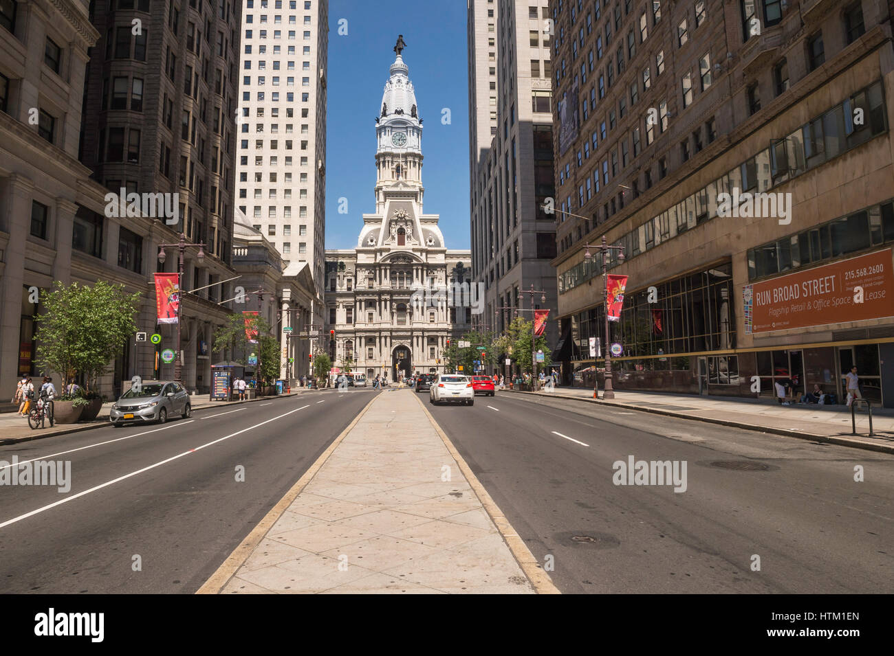 Philadelphia City Hall, from Broad Street, Philadelphia, Pennsylvania ...
