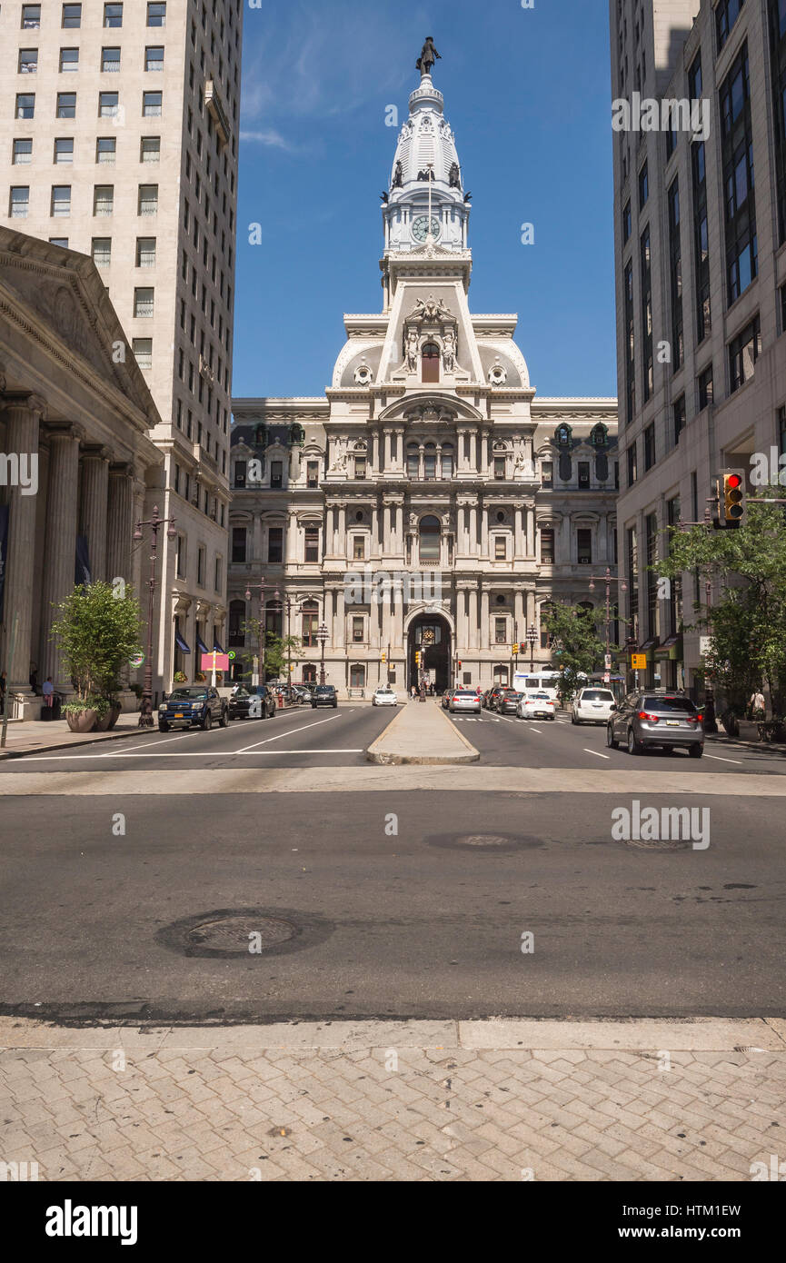 Philadelphia City Hall, from Broad Street, Philadelphia, Pennsylvania ...