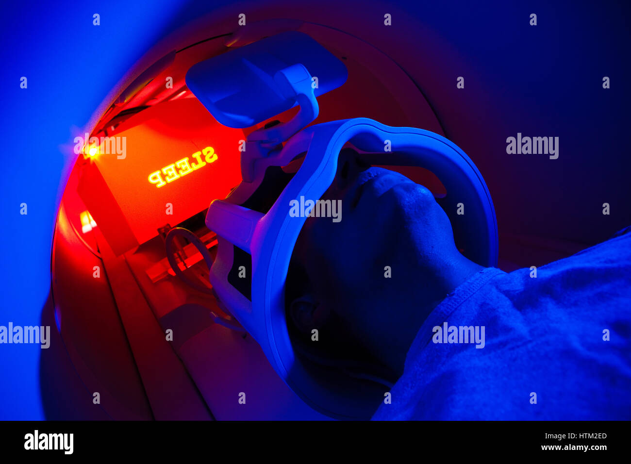 Patient undergoing MRI scan at Cardiff University School of Psychology ...