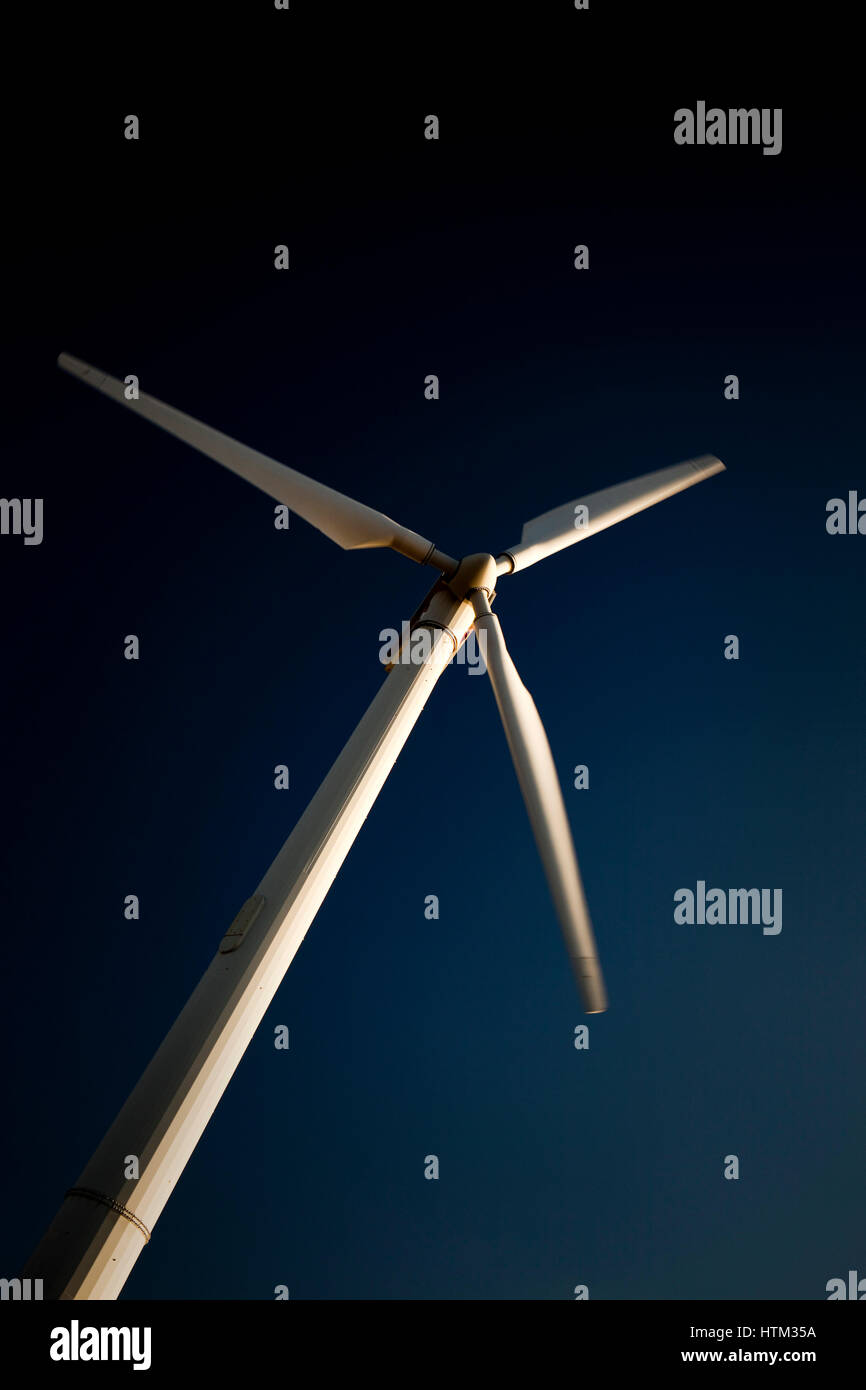 Modern Wind Turbine against blue sky Stock Photo - Alamy