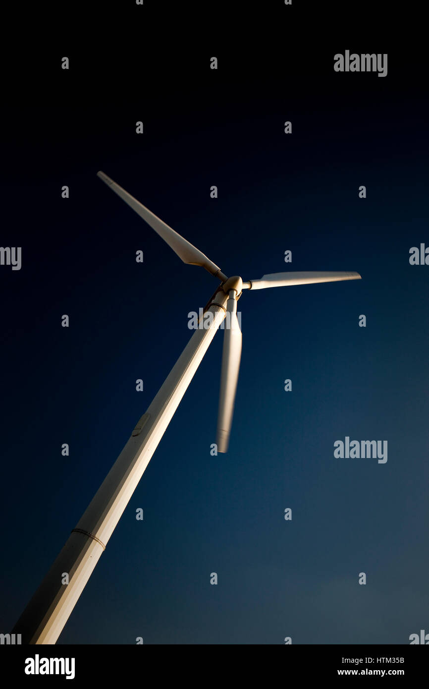 Modern Wind Turbine against blue sky Stock Photo - Alamy