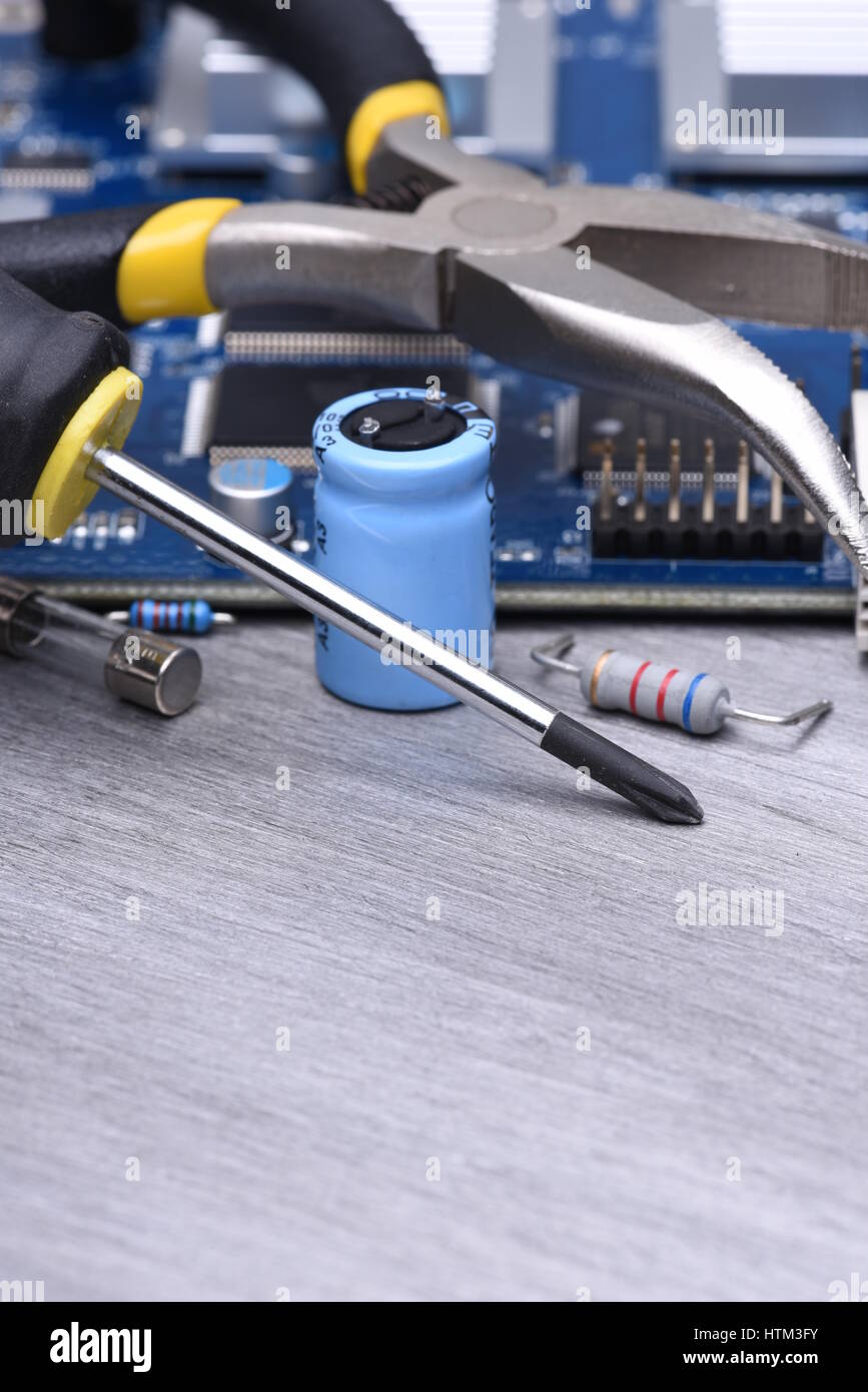 Computer and tools service and repair Stock Photo - Alamy