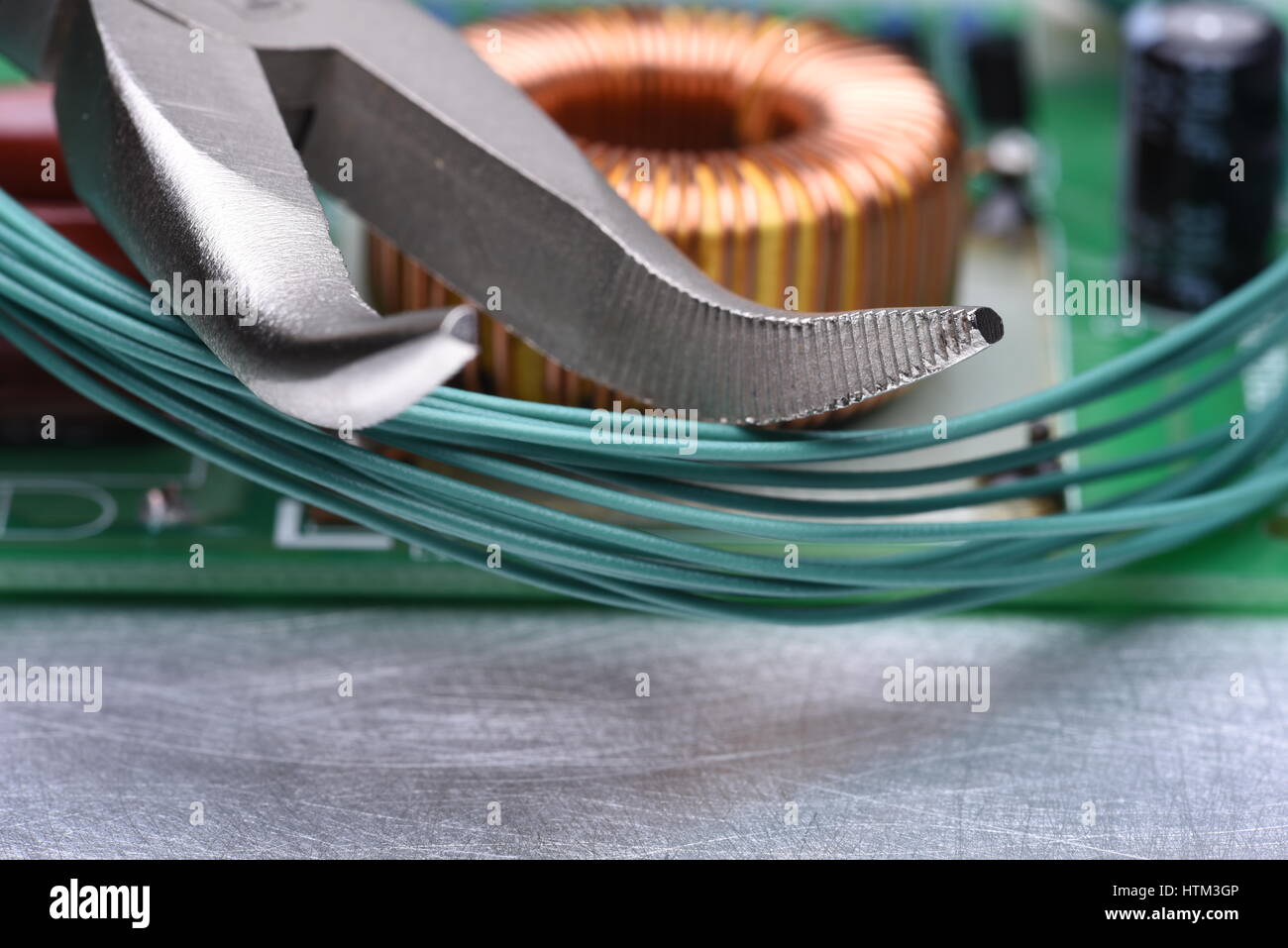 Electronic components and tool close up Stock Photo - Alamy