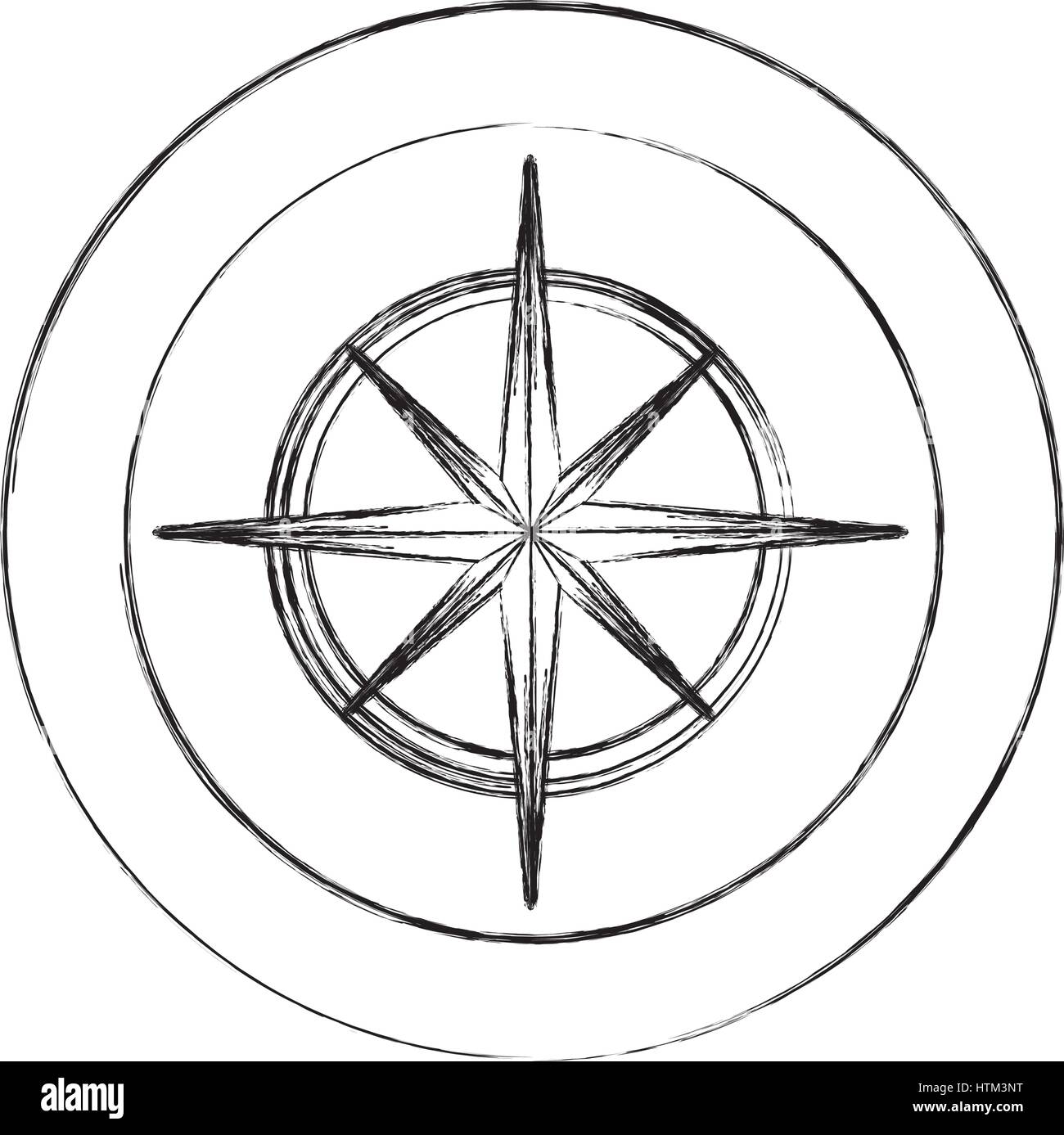 circular frame with silhouette compass star icon Stock Vector Image ...