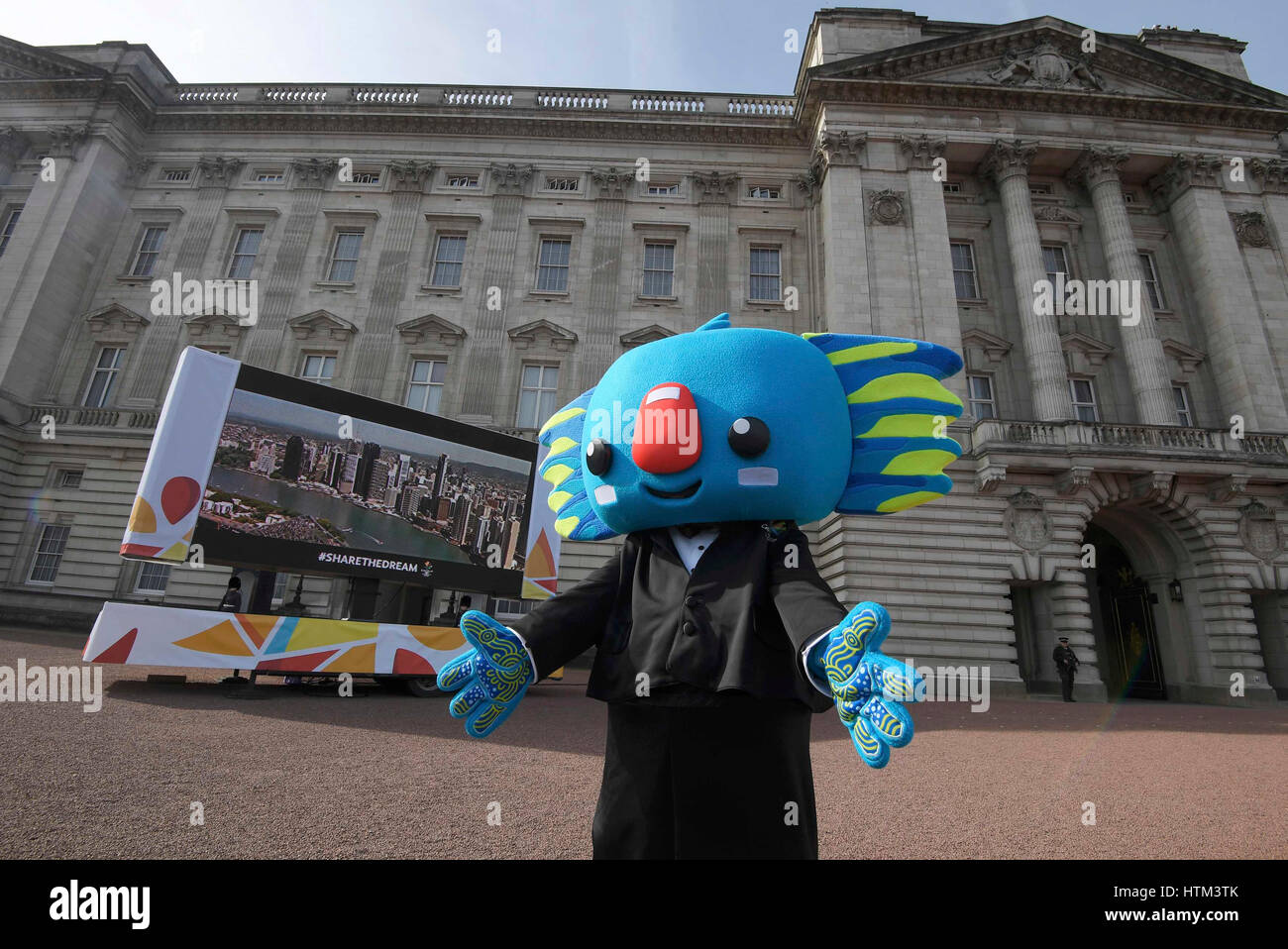 Gold coast commonwealth games mascot borobi attends launch buckingham ...