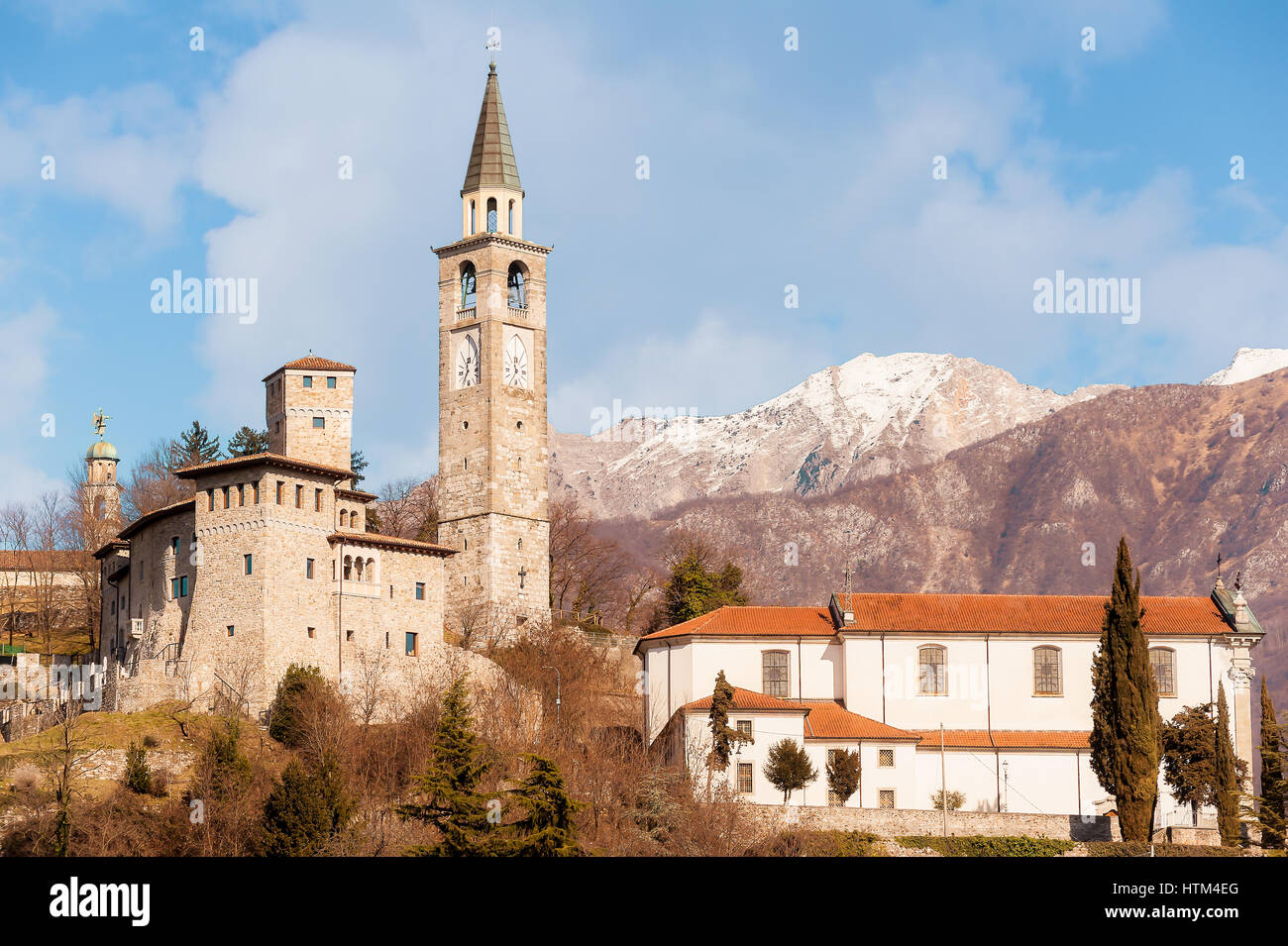 Medieval castle in Italy in the foothills of the Alps Stock Photo - Alamy