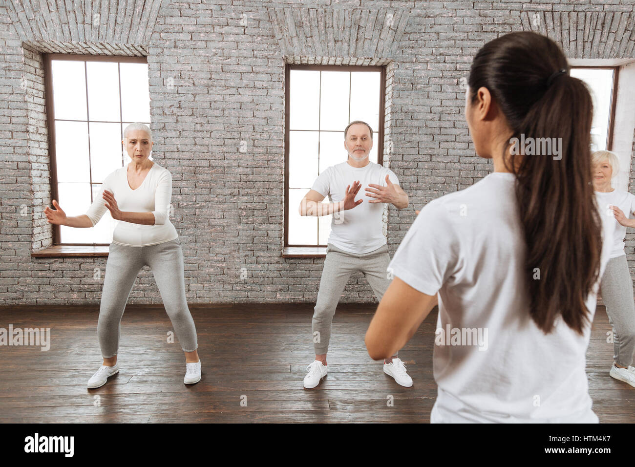 Active people doing fitness exercises Stock Photo - Alamy