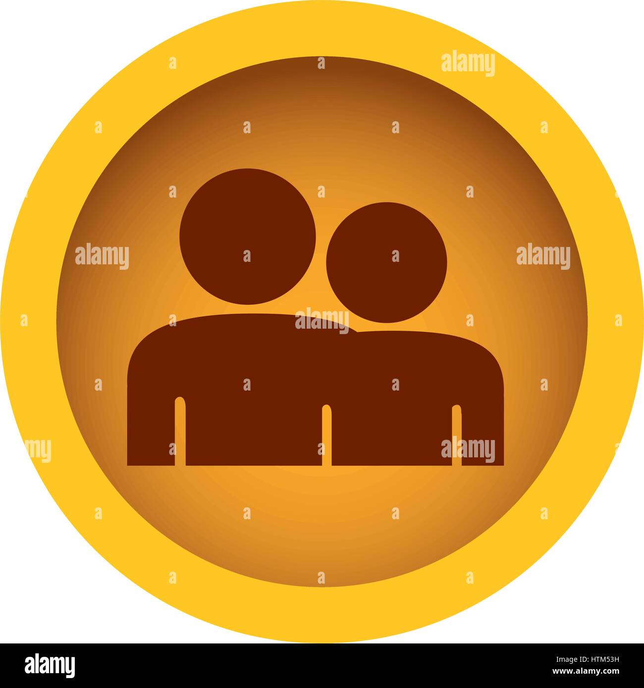 yellow color circular frame with silhouette pictogram people Stock ...