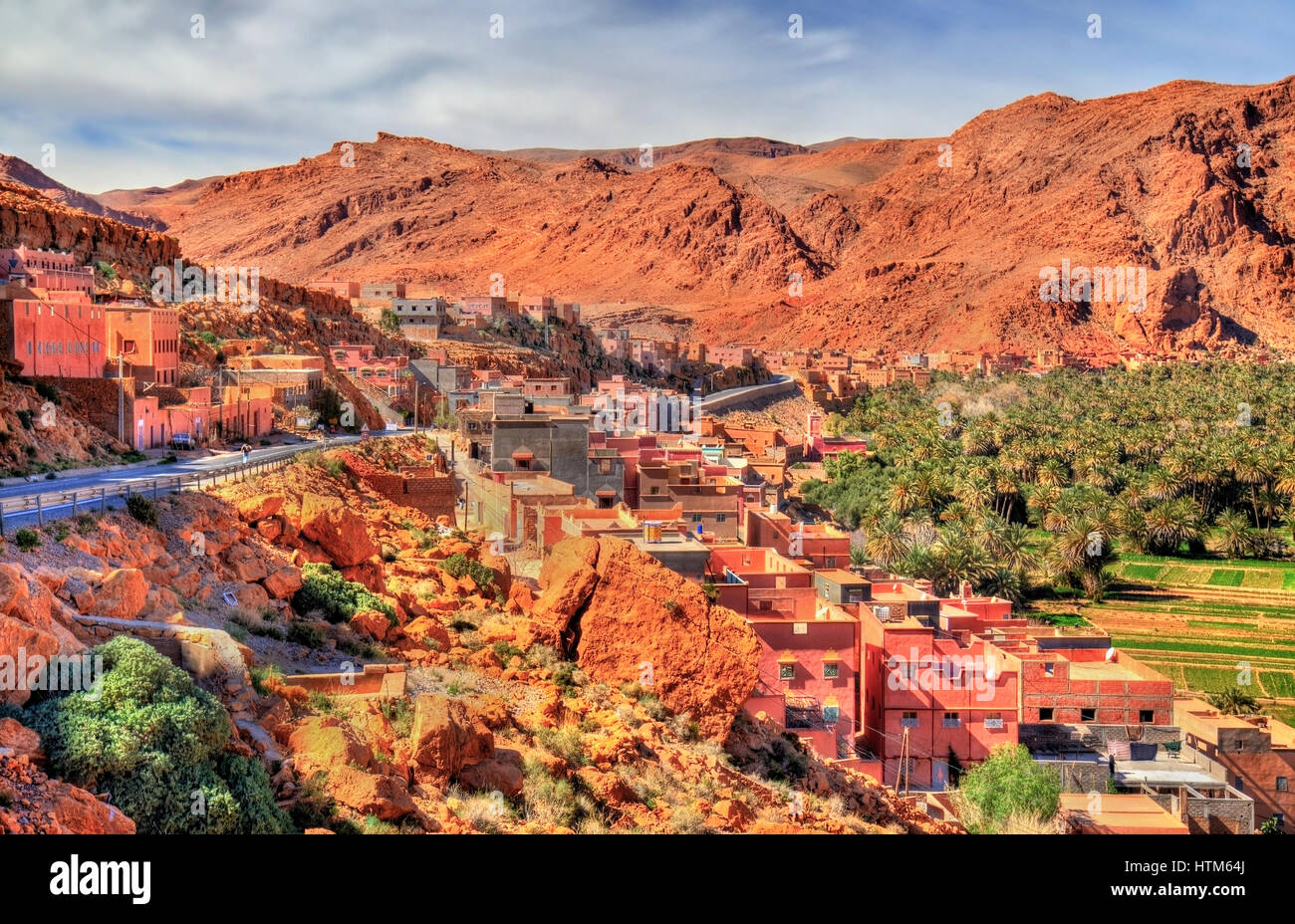 Panorama of Tinghir city in Morocco Stock Photo - Alamy
