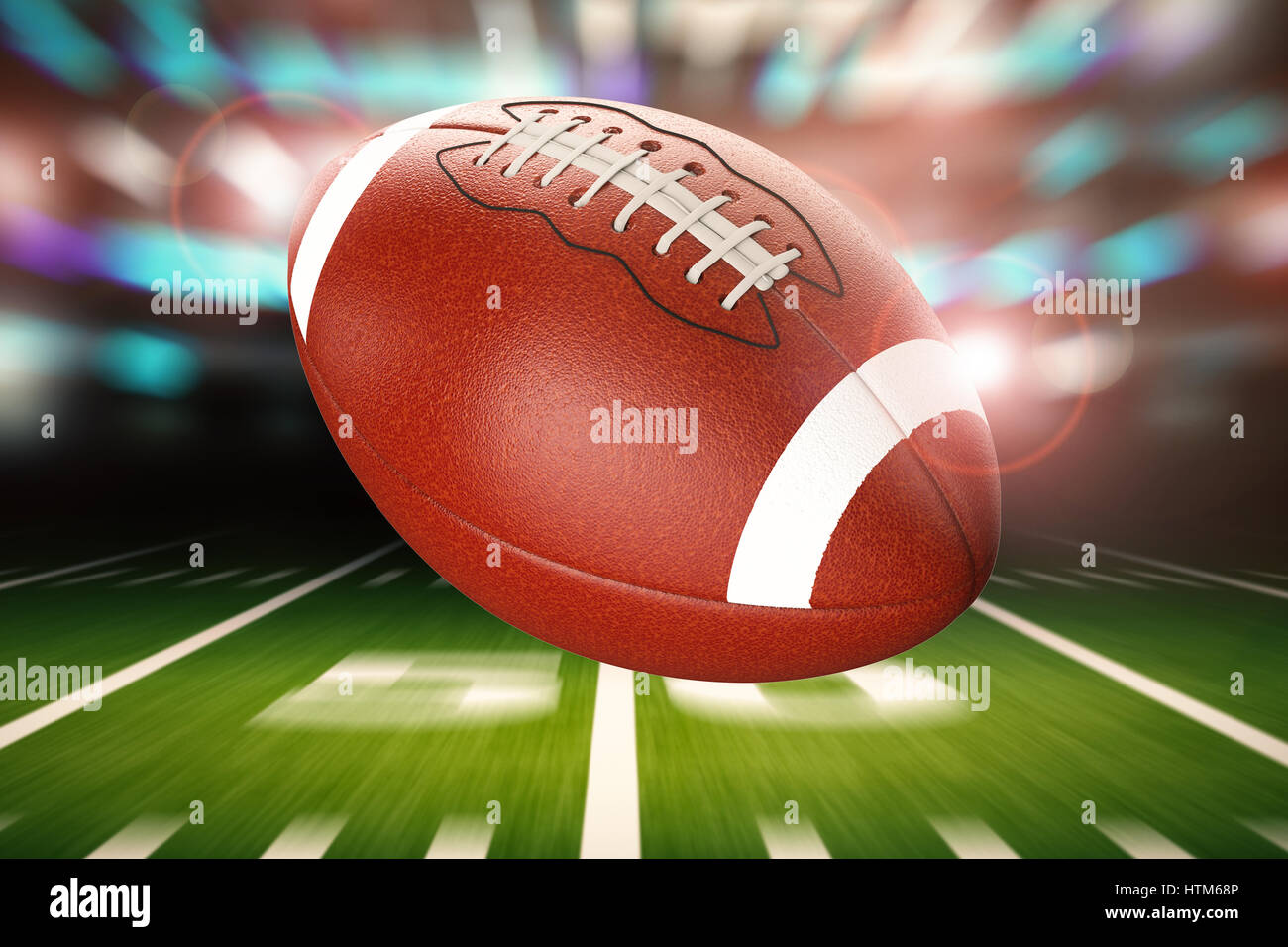 American Football Ball And Field