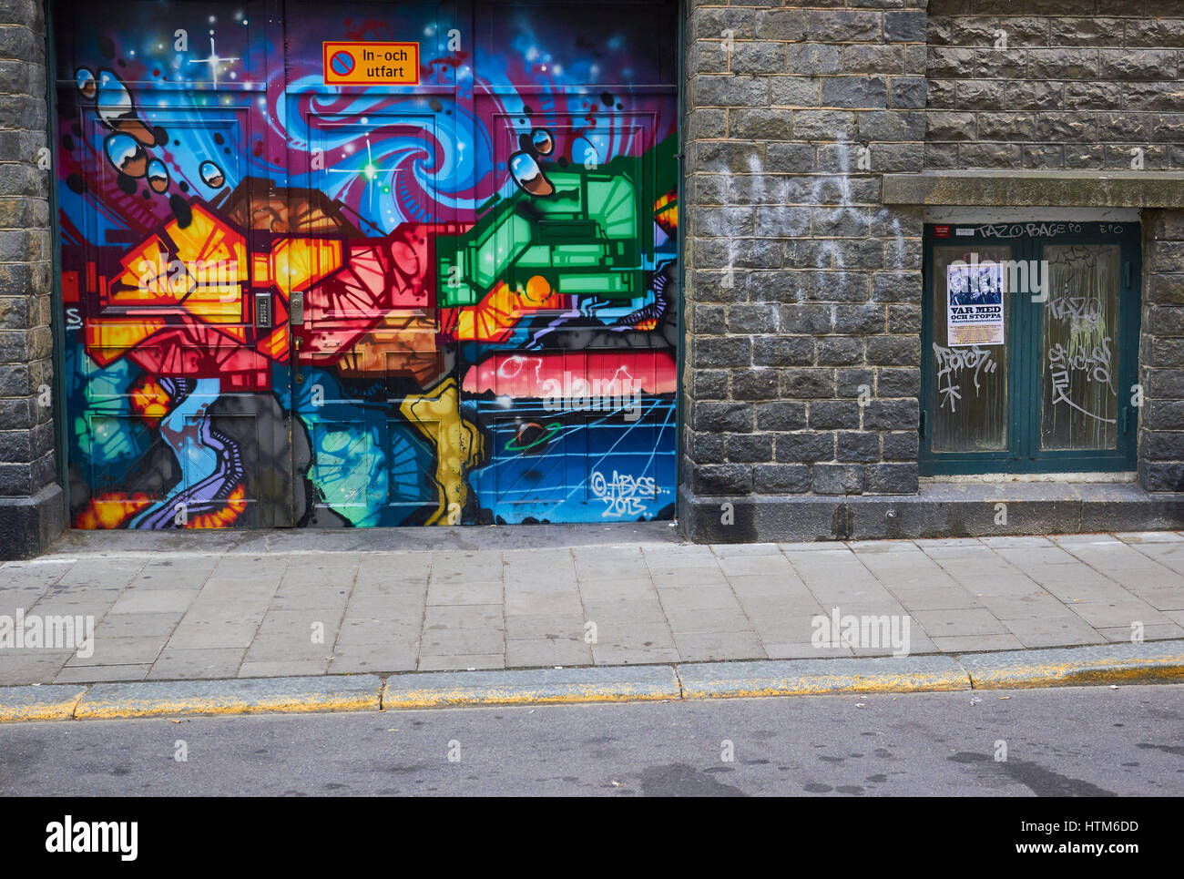 Graffiti covered entrance, Stockholm, Sweden, Scandinavia Stock Photo ...