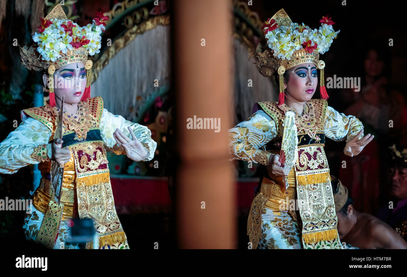 Traditional Legong dance of Ramayana. Ubud, Bali, Indonesia Stock Photo ...