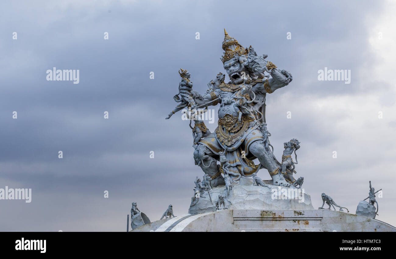Hanuman statue attacking evil gods Stock Photo - Alamy