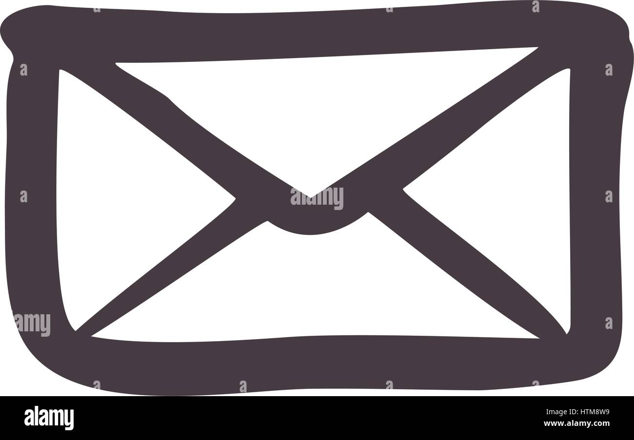 hand drawing silhouette envelope icon Stock Vector Image & Art - Alamy