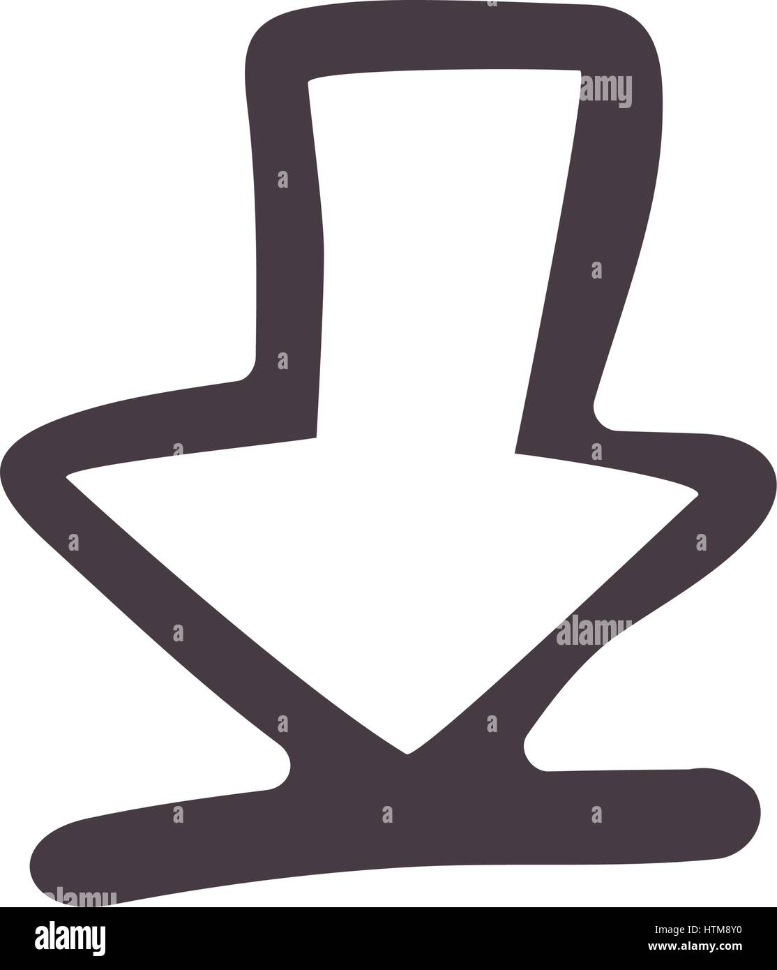 hand drawing symbol arrow down icon Stock Vector Image & Art - Alamy