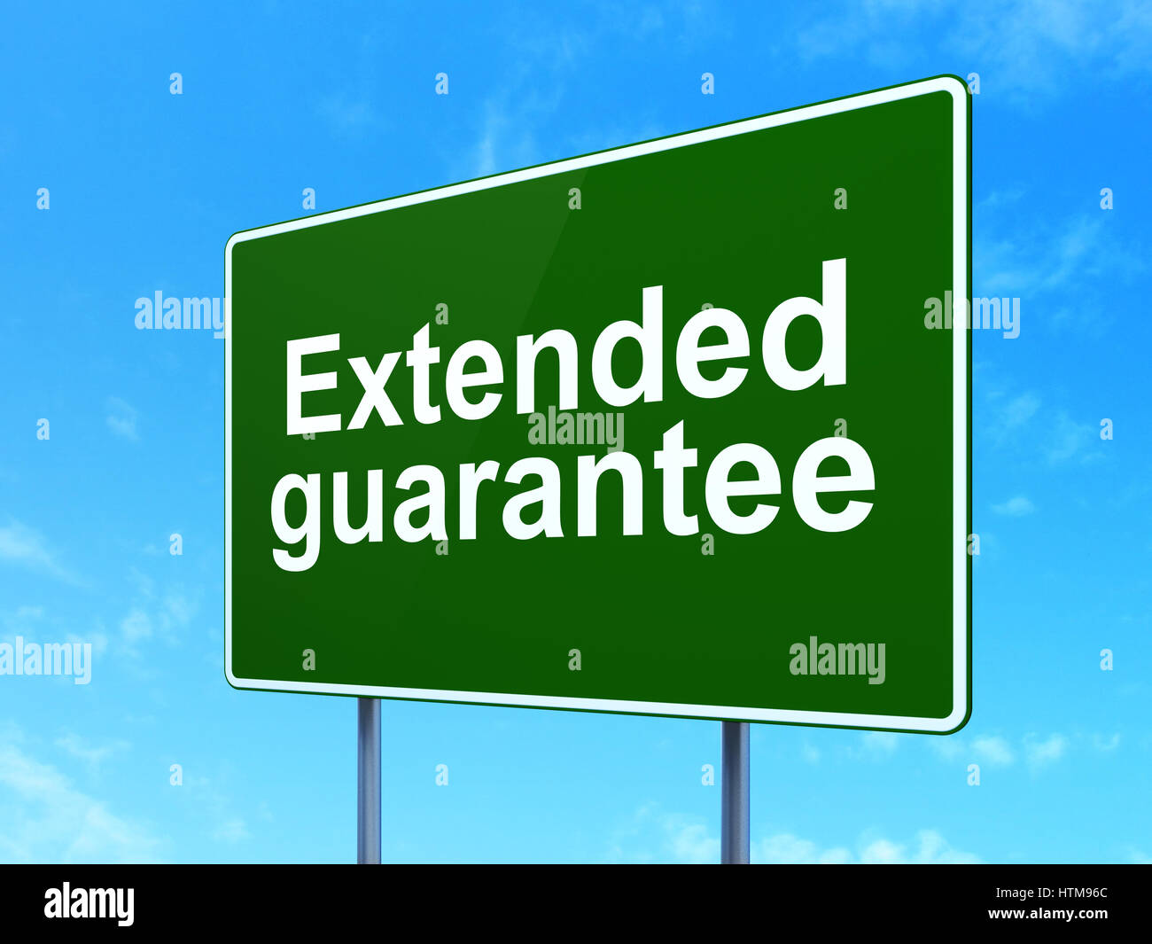 Insurance concept: Extended Guarantee on road sign background Stock ...