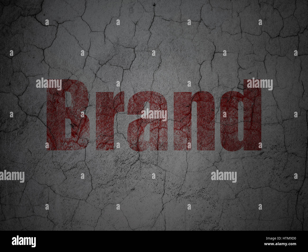 Marketing concept: Brand on grunge wall background Stock Photo - Alamy