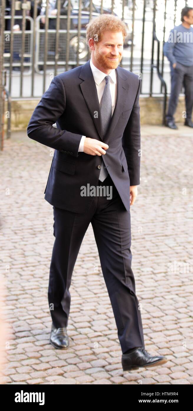 Prince Harry arrives to attend the Commonwealth Service at Westminster ...
