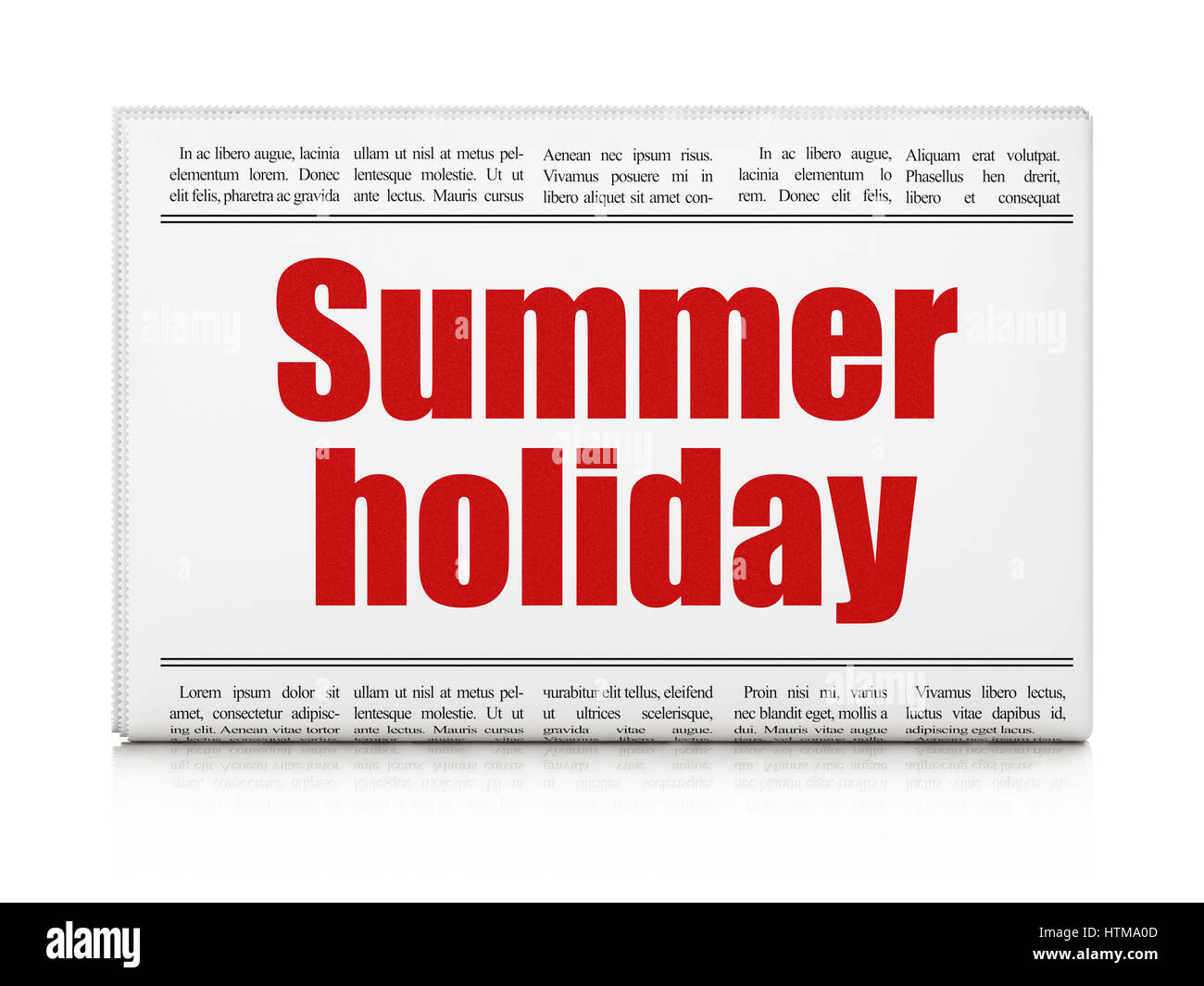 Tourism concept: newspaper headline Summer Holiday Stock Photo - Alamy