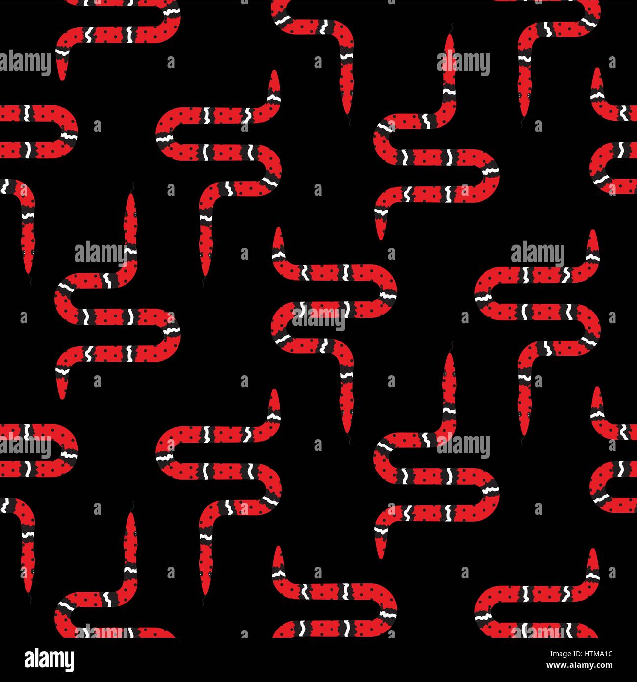 Red snake on black seamless pattern vector Stock Vector Image & Art - Alamy