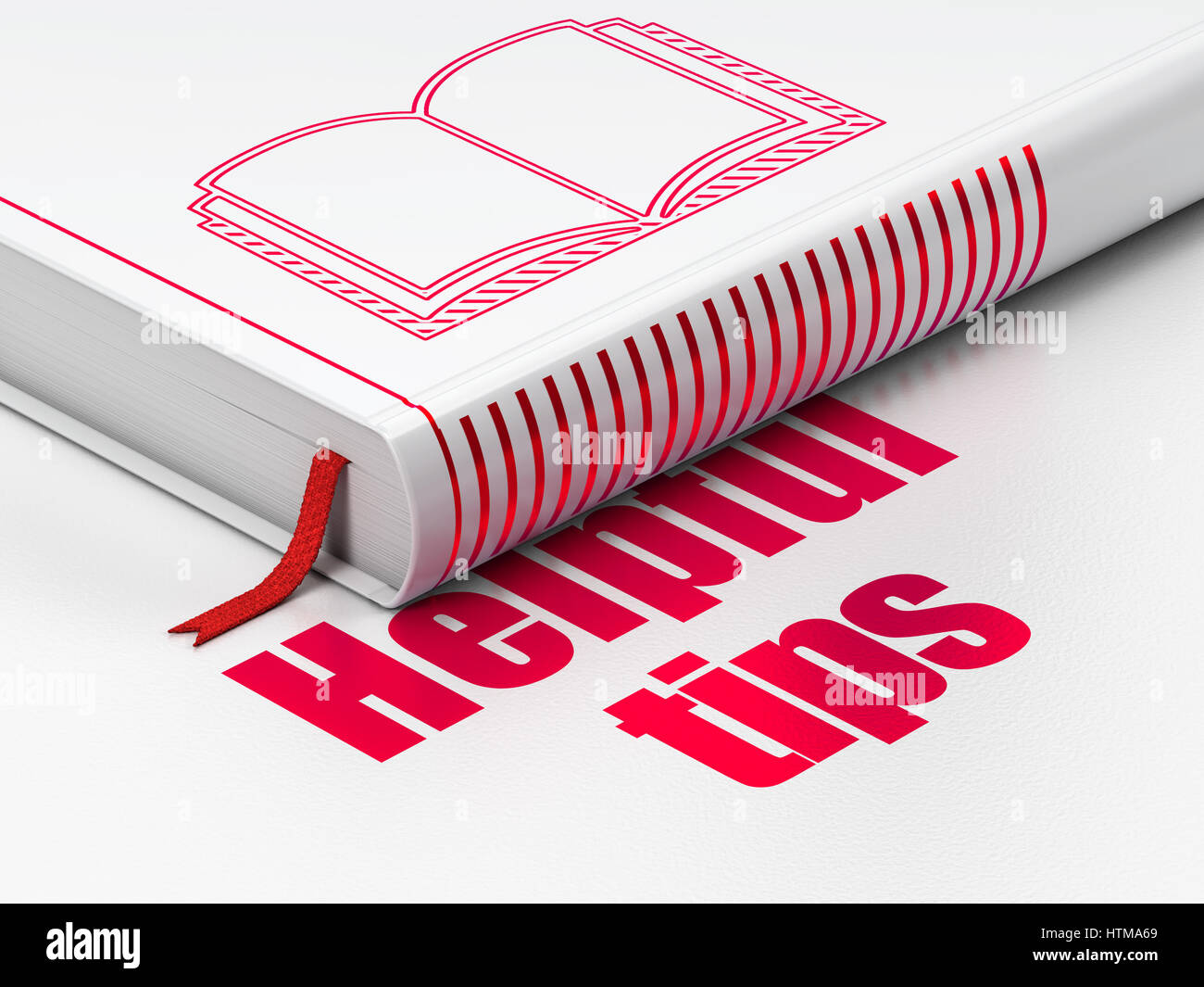 Education concept: book Book, Helpful Tips on white background Stock ...