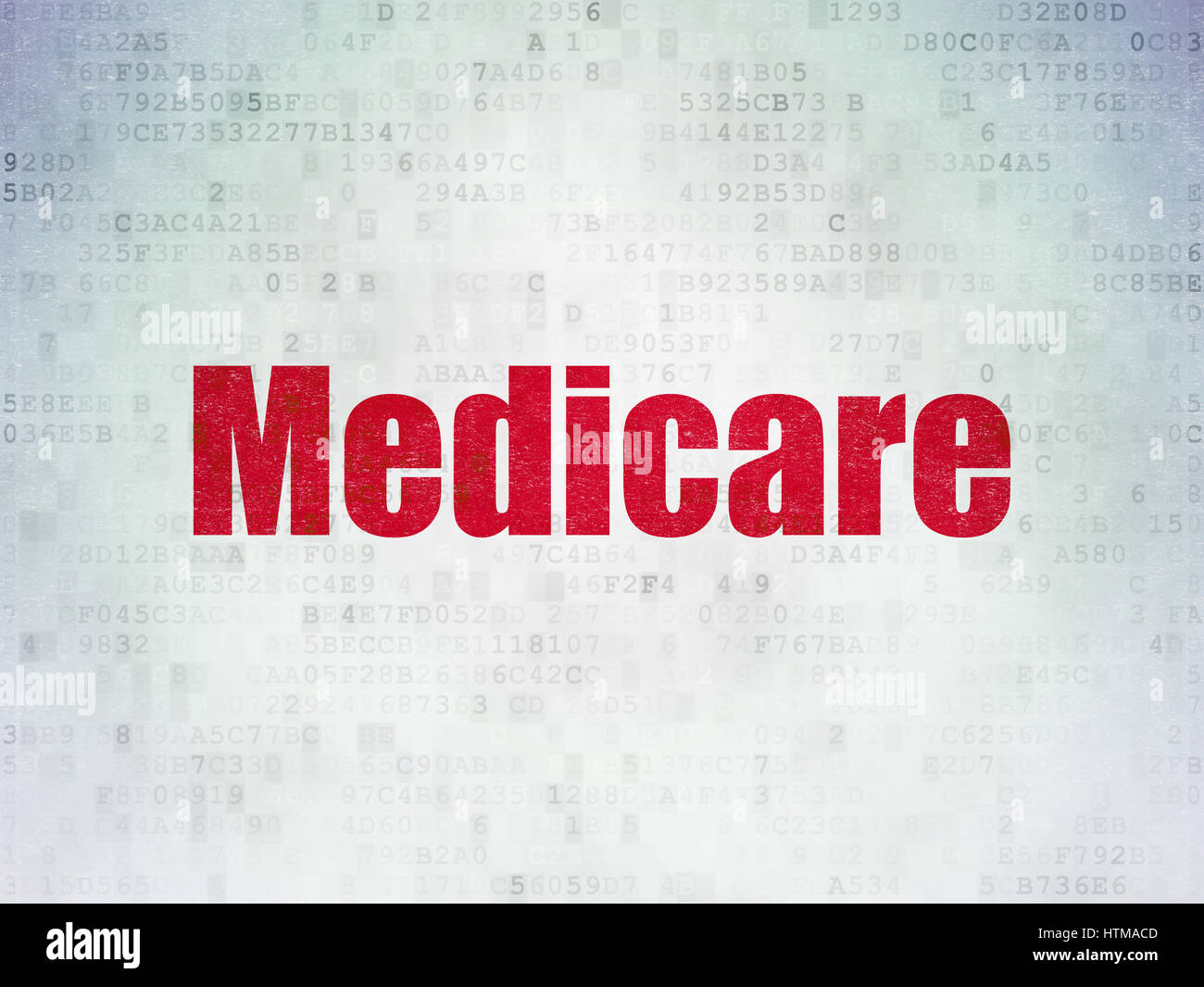 Medicine concept: Medicare on Digital Data Paper background Stock Photo ...