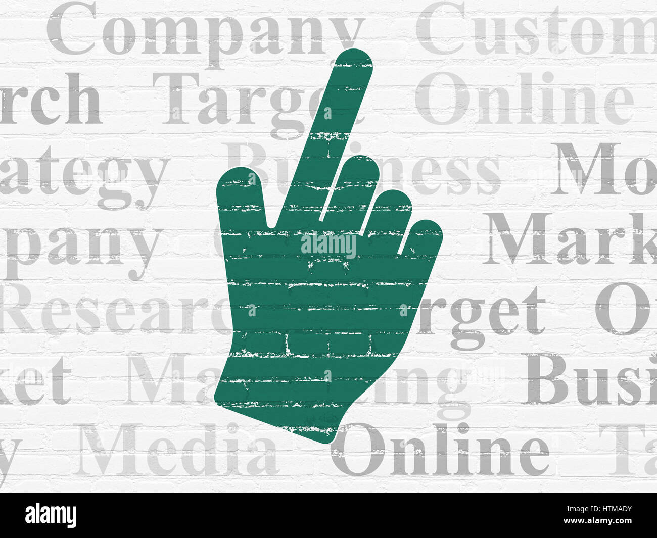 Marketing concept: Mouse Cursor on wall background Stock Photo - Alamy