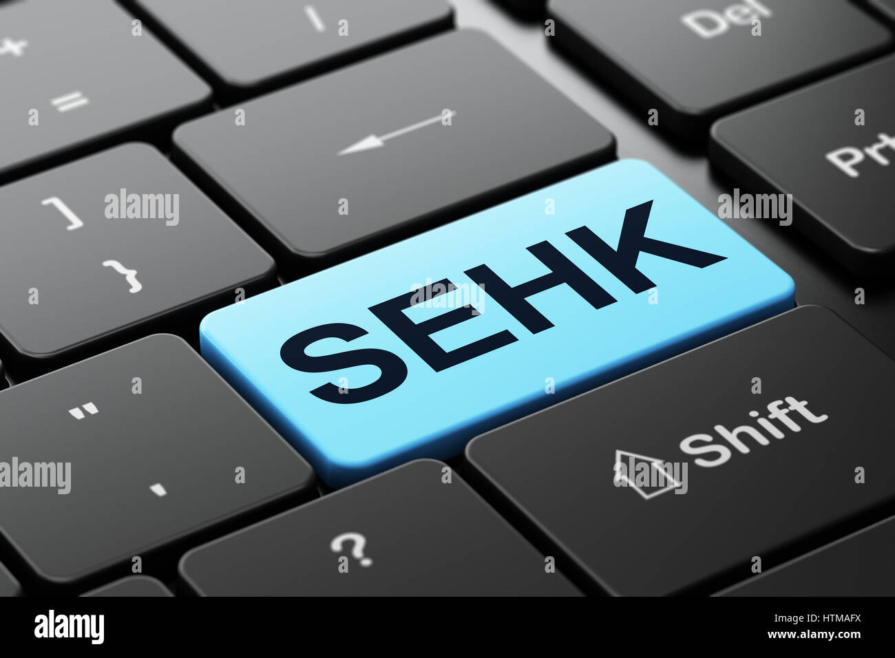 Stock market indexes concept: SEHK on computer keyboard background ...