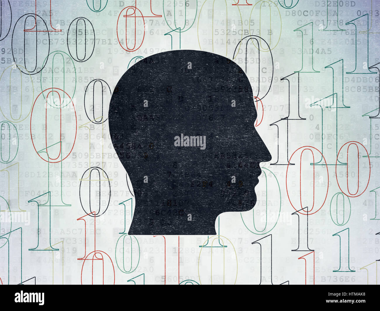 Finance concept: Head on Digital Data Paper background Stock Photo - Alamy