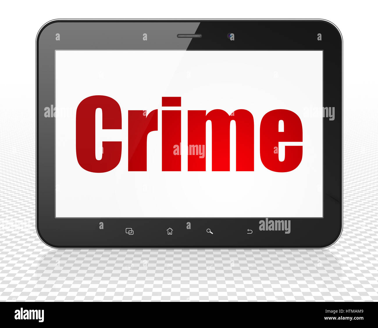 Privacy concept: Tablet Pc Computer with Crime on display Stock Photo ...