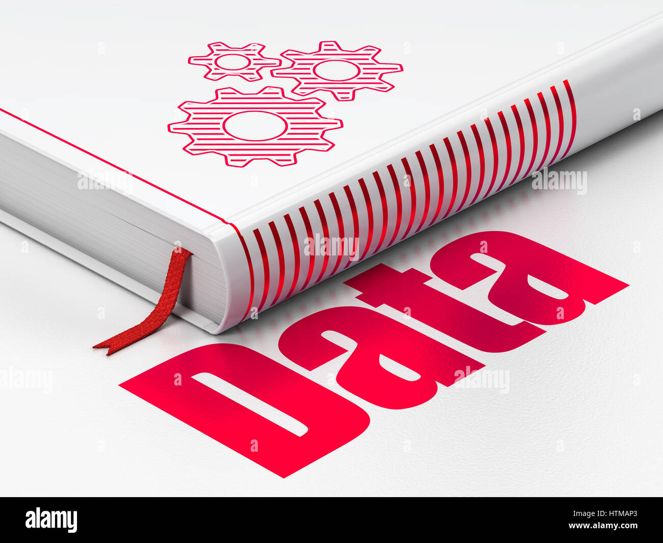 Information concept: book Gears, Data on white background Stock Photo ...