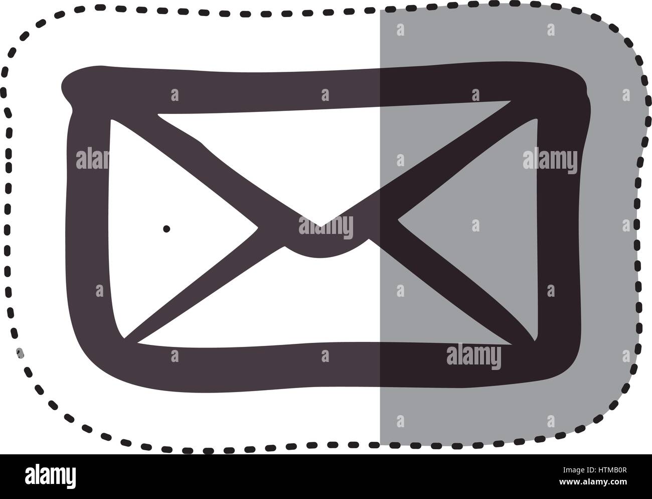 sticker hand drawing silhouette envelope icon Stock Vector Image & Art ...