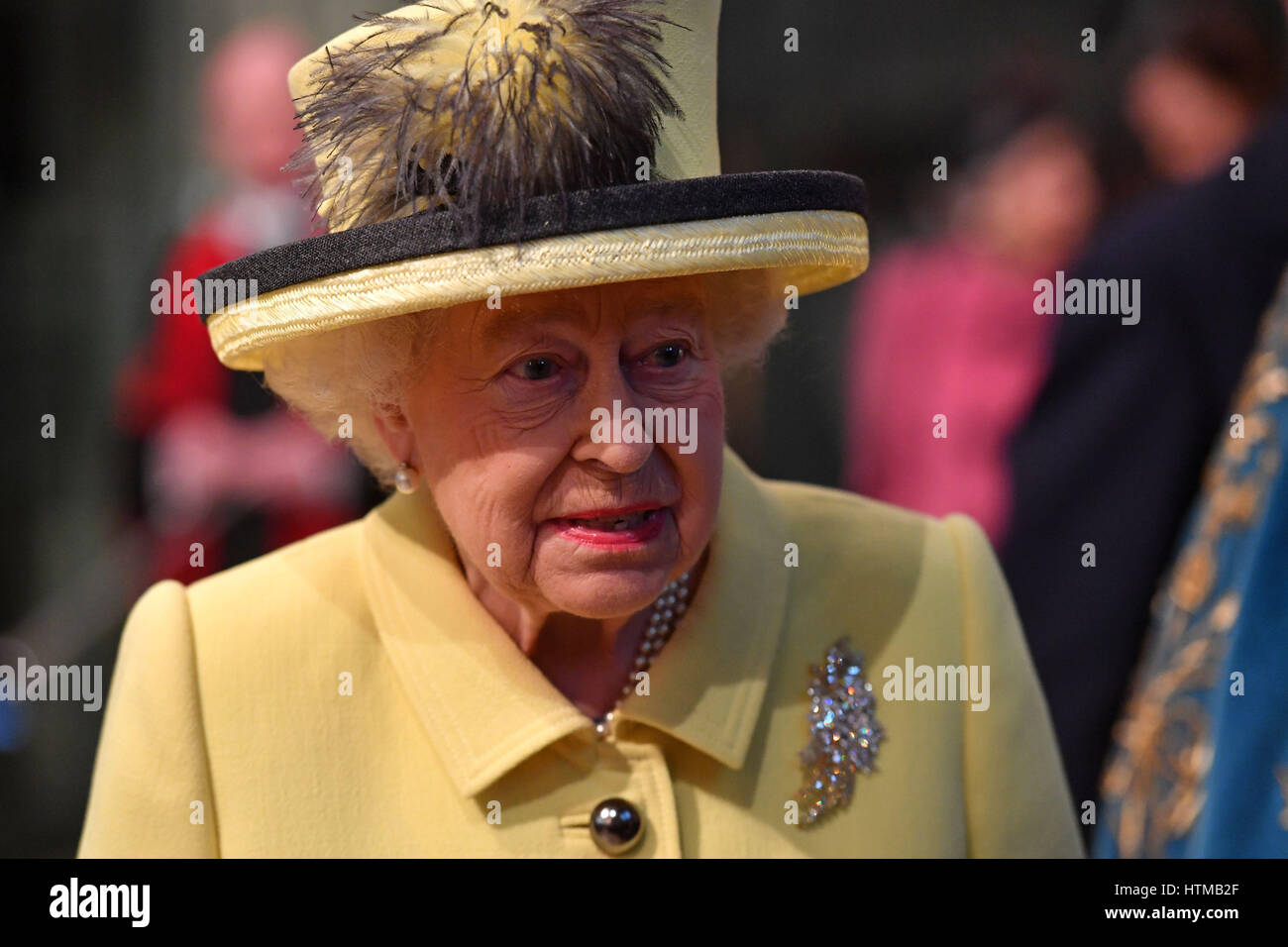 Queen Elizabeth II attends the Commonwealth Service at Westminster ...